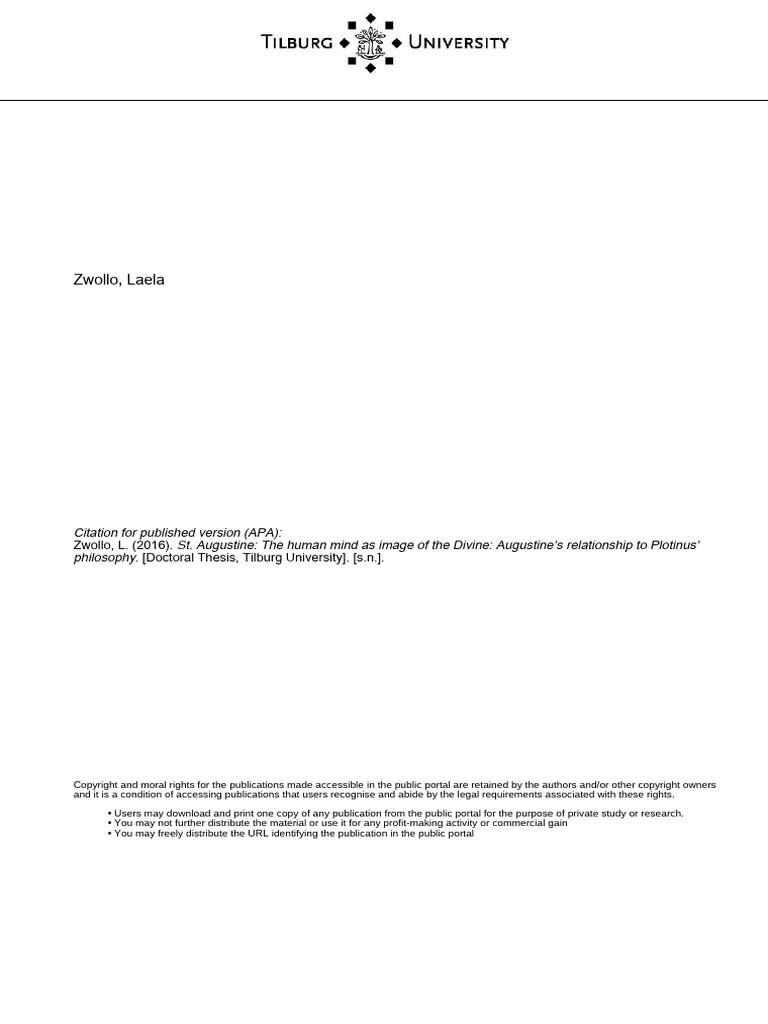 Augustine and Plotinus: Divine Mind Connection | PDF | Neoplatonism ...