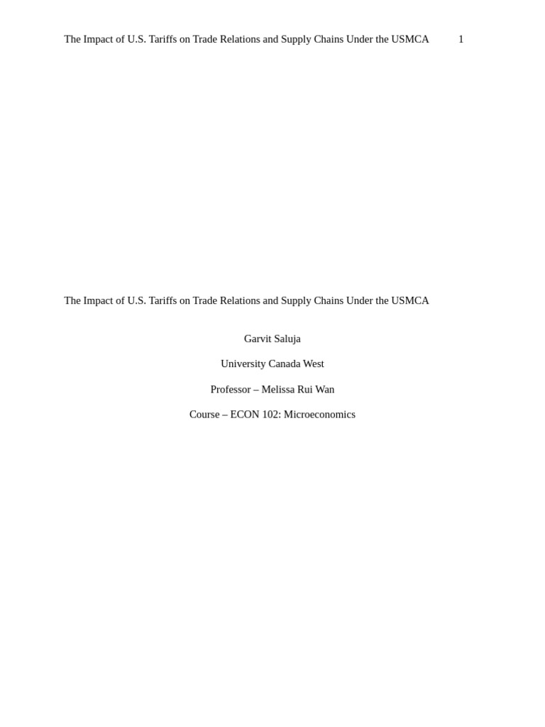 U.S. Tariffs' Effects on USMCA Trade | PDF | Tariff | Economies