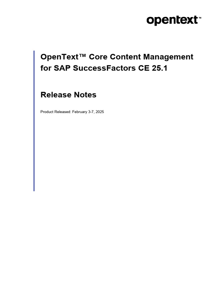 OpenText Core Content Management For SAP SuccessFactors Release Notes ...