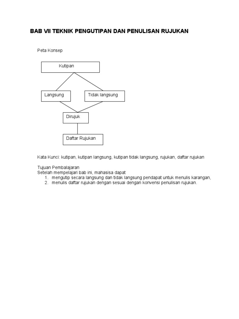 BI - BAB 7 Teknik Pengutipan Dan Penulisan Rujukan | PDF