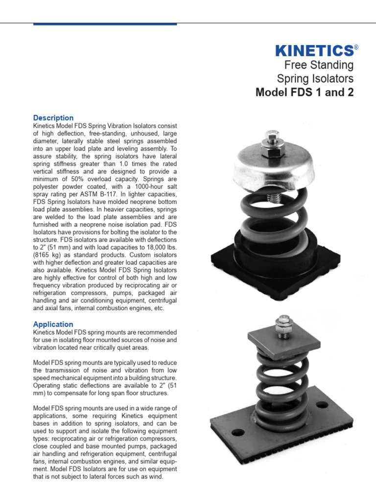 Vibro Accoustic Spring Isolator FDS Selection Model | PDF | Pump ...