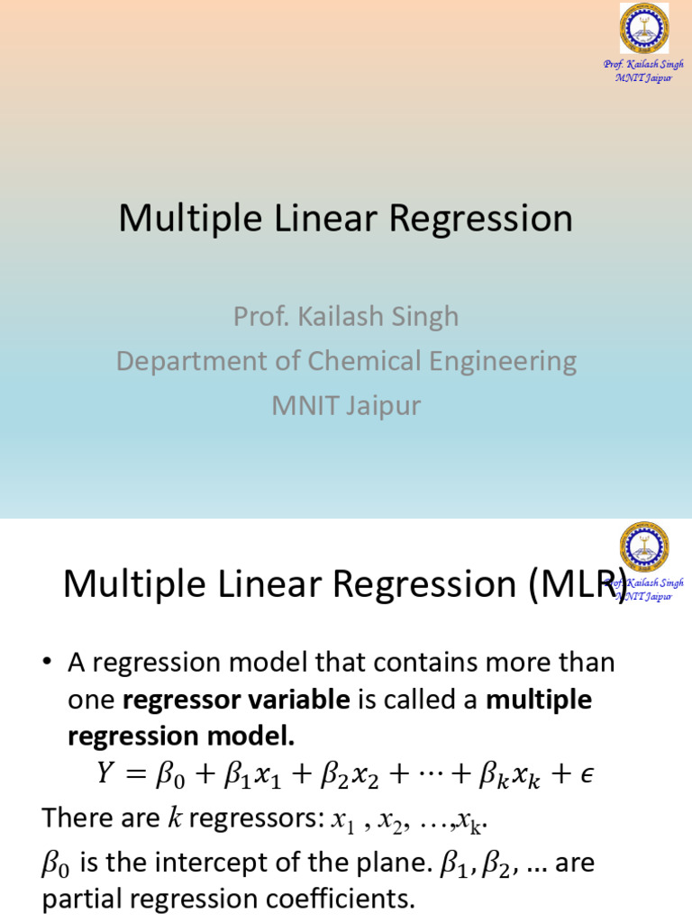 04 Multiple Linear Regression | PDF | Linear Regression | Matrix (Mathematics)
