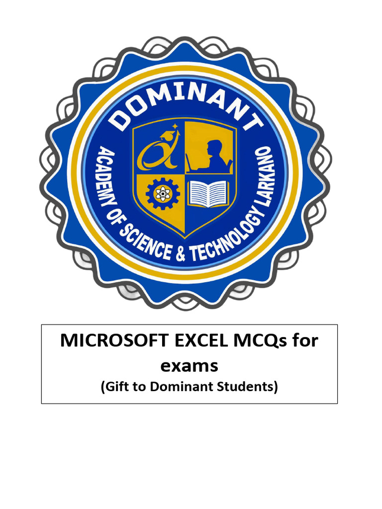 Excel MCQs for Job Preparation | PDF | Microsoft Excel | Keyboard Shortcut