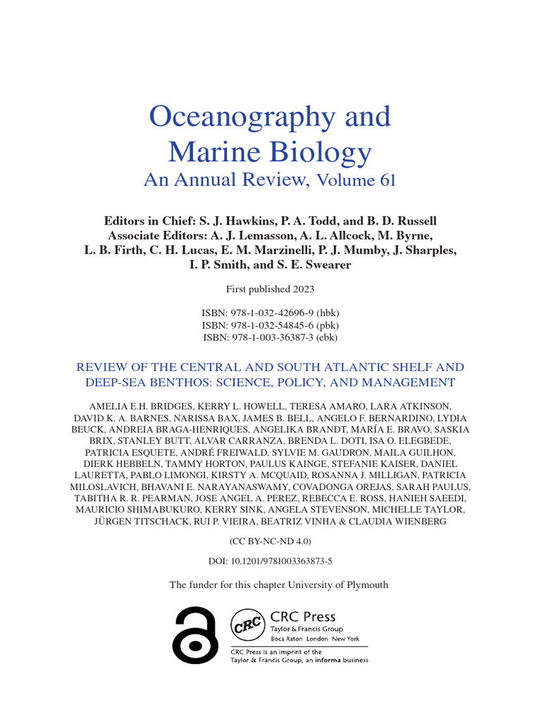 Oceanography and Marine Biology: An Annual Review | PDF | Atlantic ...