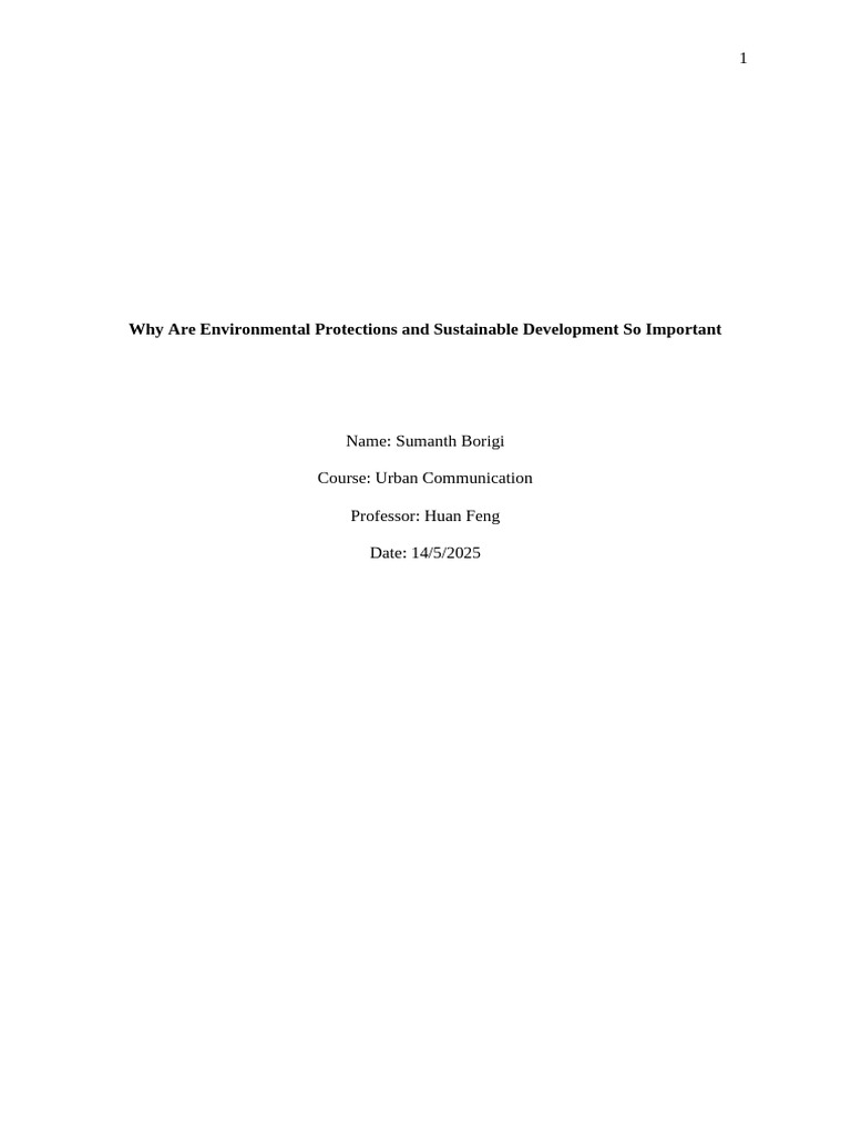 Enviromental Protection Paper | PDF | Sustainable Development ...
