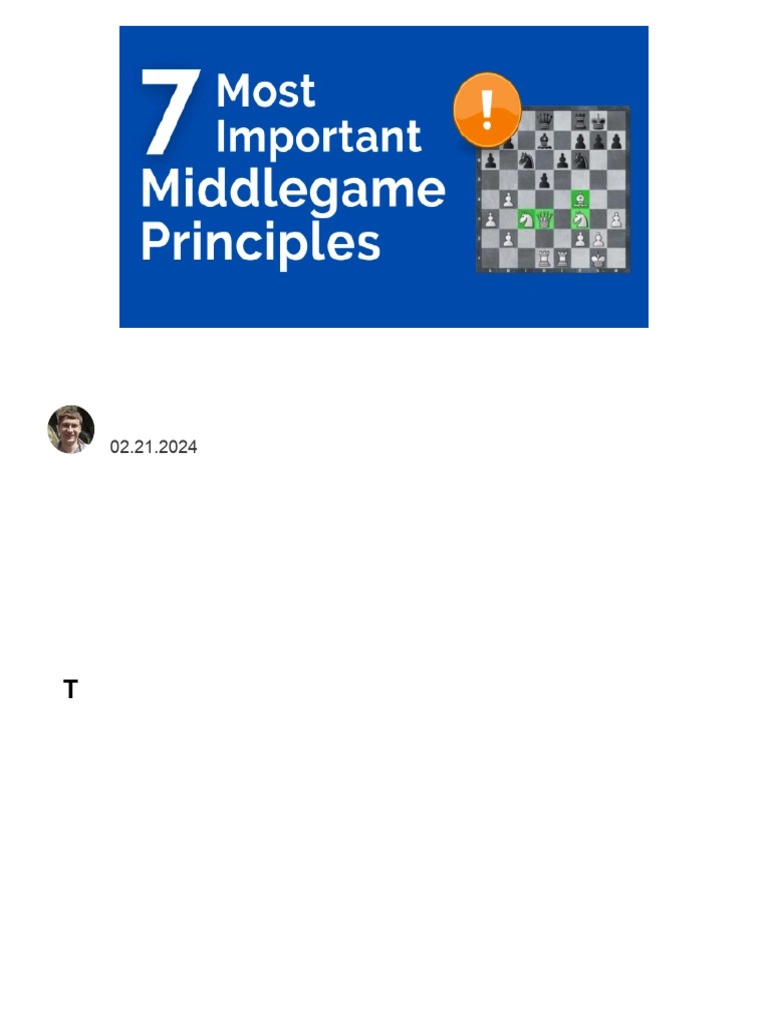 7 Most Important Middlegame Principles | PDF | Chess Openings | Chess