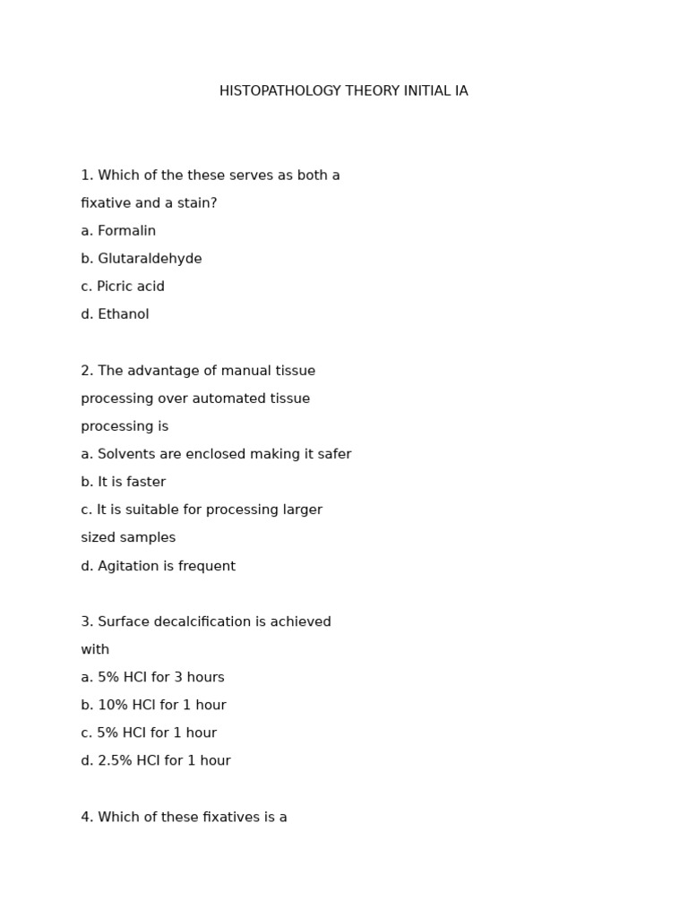 Histopath Theory 1st IA | PDF