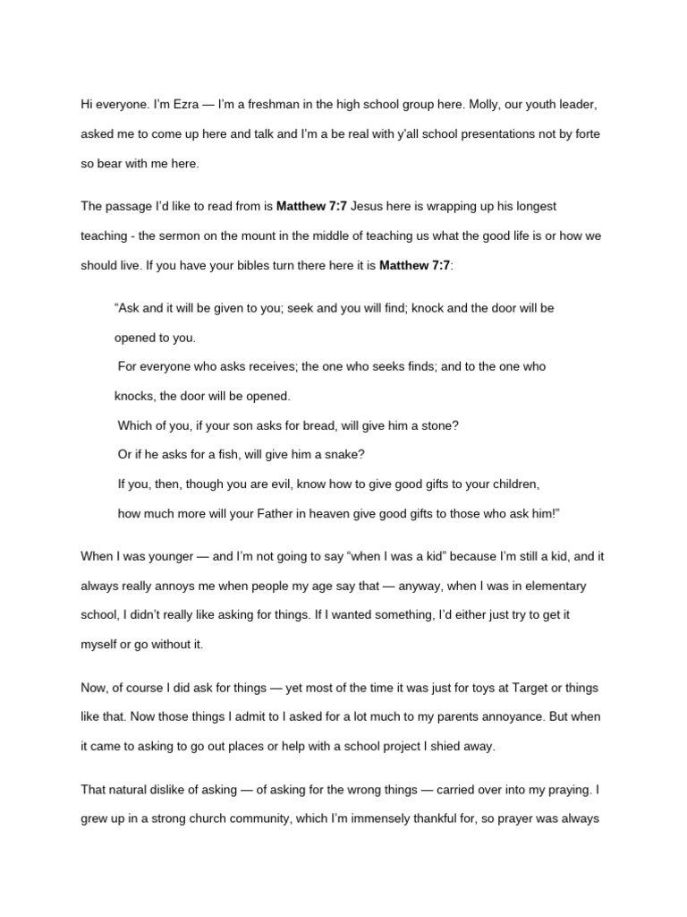 The Power of Asking in Prayer | PDF
