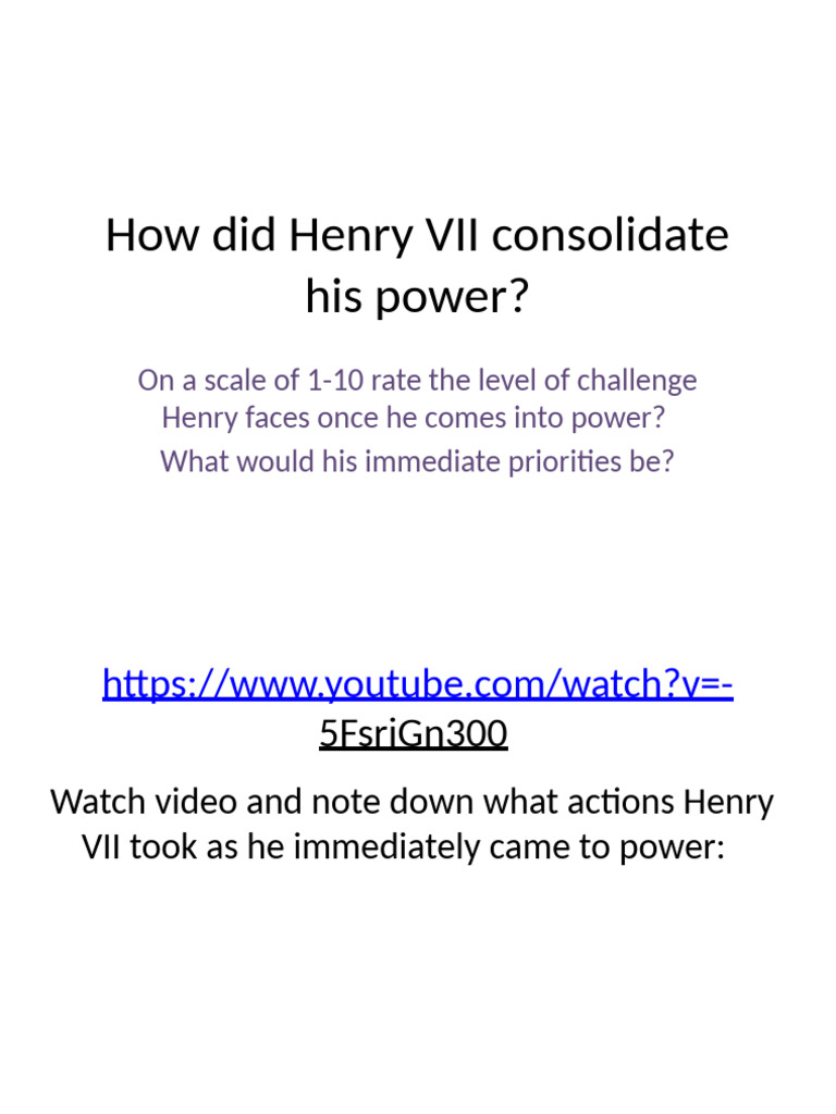 Henry VII Consolidation of Power | PDF