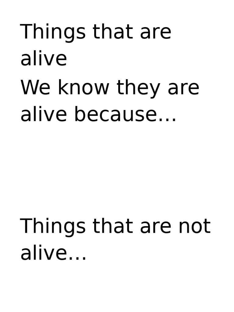 Headings For Posters - Things That Are Alive or Not Alive | PDF