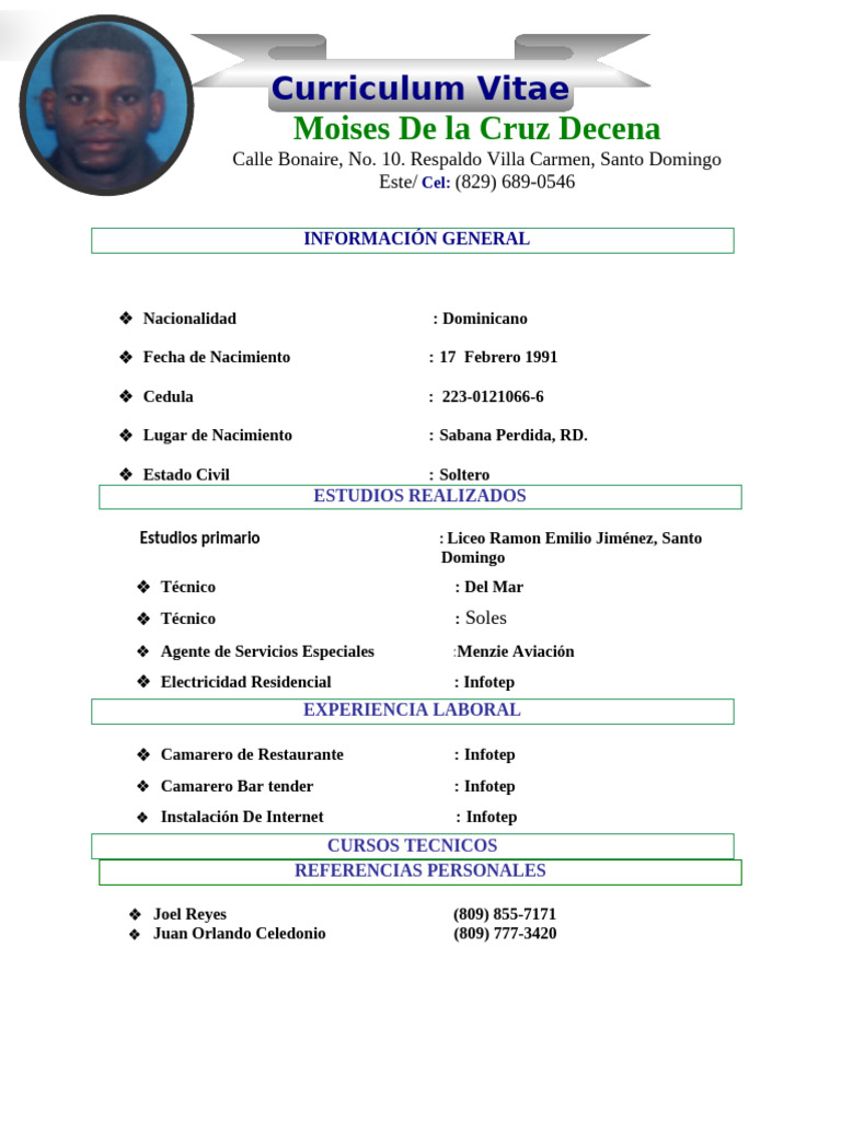 Curriculum Moises de La Cruz | PDF