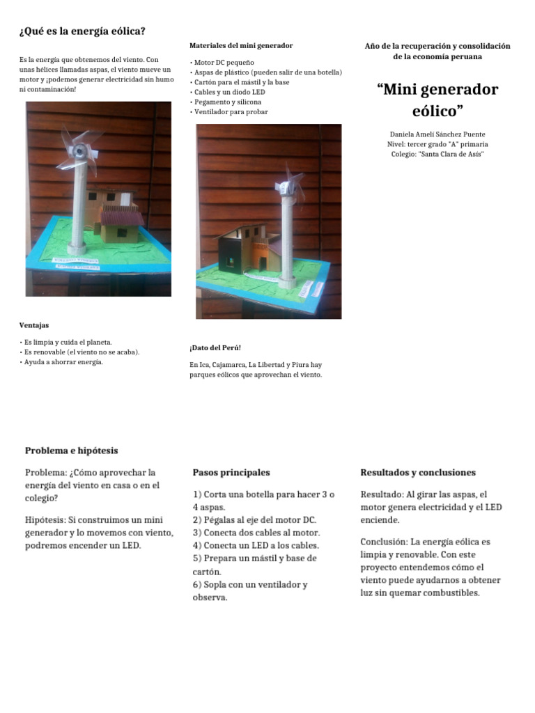 Mini generador eólico para niños | PDF | Energía renovable | Energía eólica