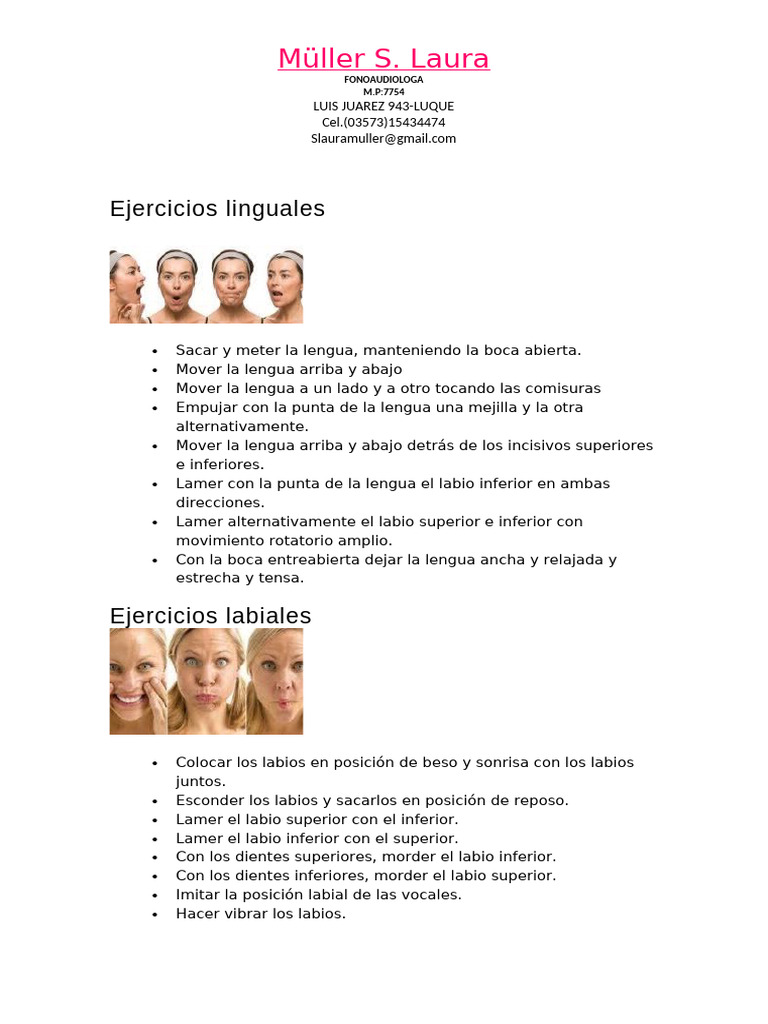 Ejercicios Linguales | PDF