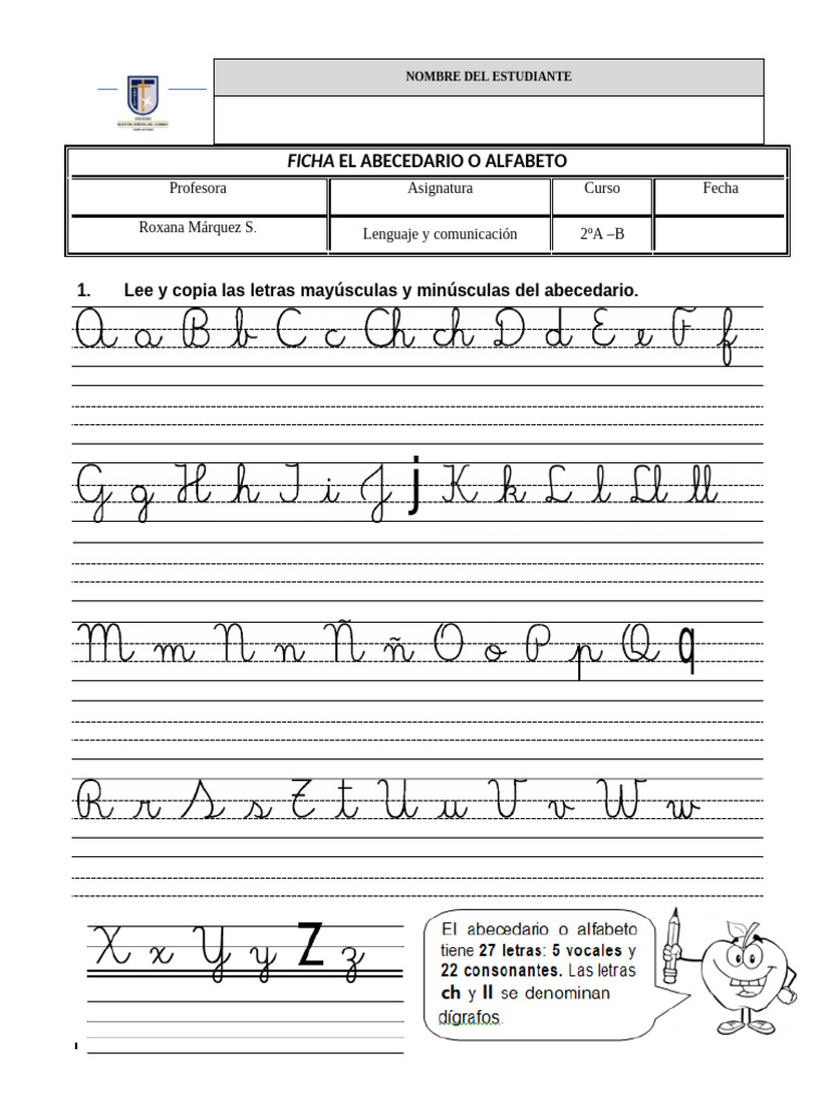 Ficha del Abecedario para 2ºA-B | PDF