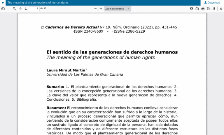 View of The Meaning of The Generations of Human Rights | PDF