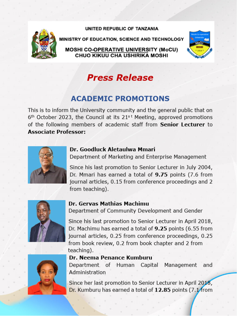 Academic Promotions 2 | PDF | Academic Administration | Ranks