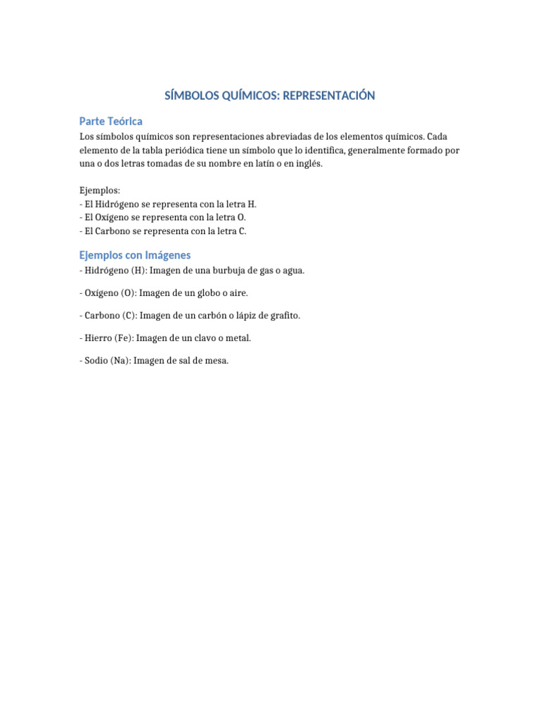 Simbolos Quimicos 4to | PDF