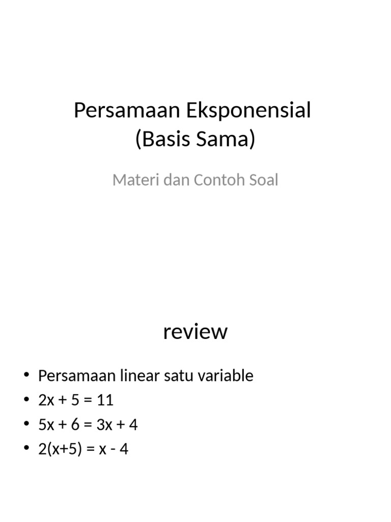 Persamaan Eksponensial | PDF