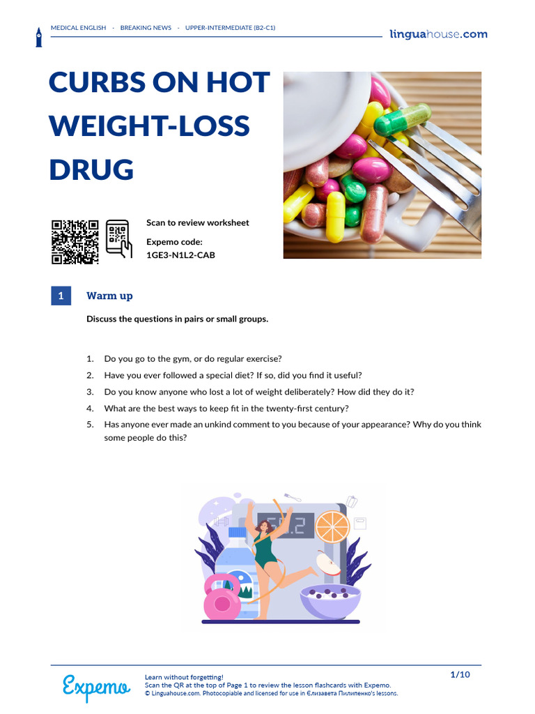Curbs On Hot Weight Loss Drug British English Student B2 C1 | PDF ...