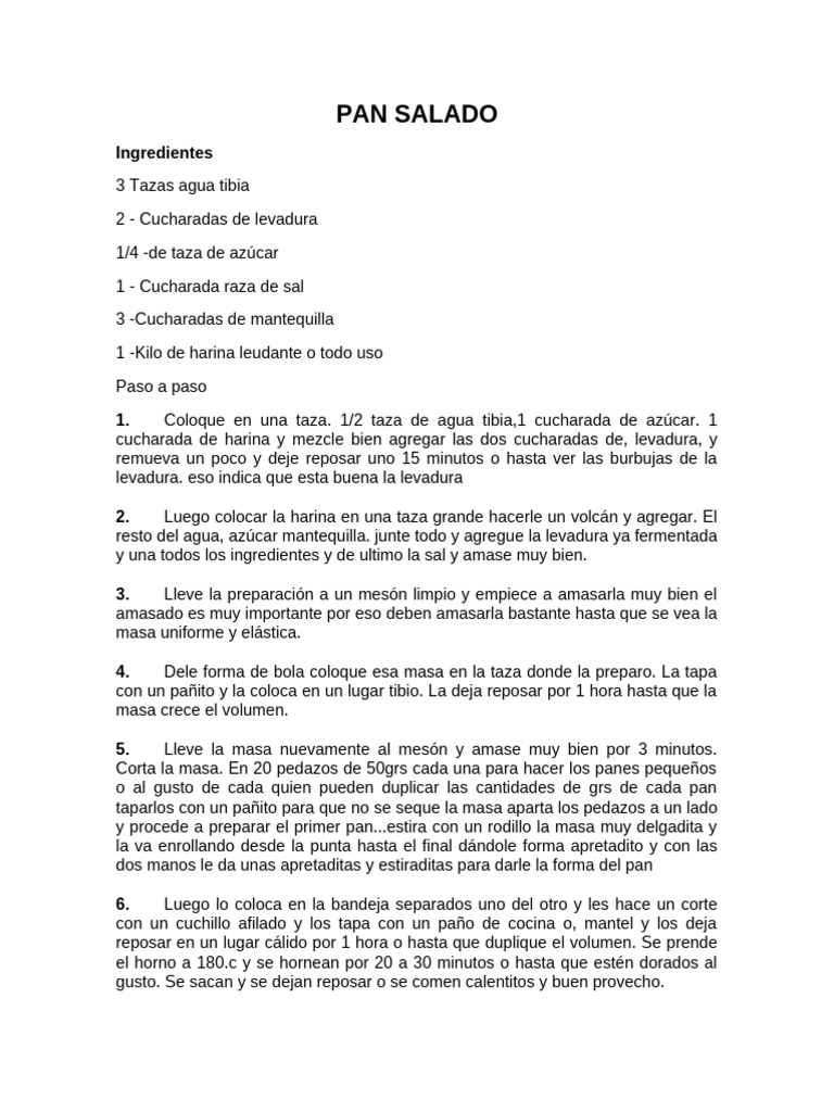 Recetas de Pan: Salado, Dulce y Golfeados | PDF | Panes | Postres