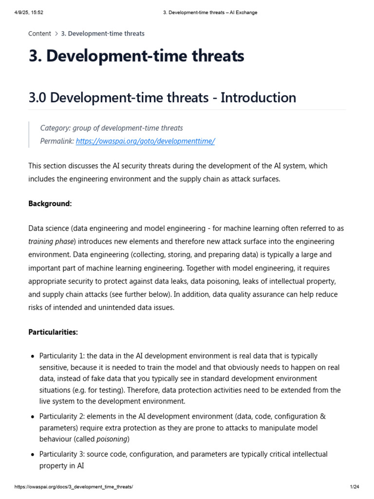 AI Development-Time Security Threats | PDF | Computer Security | Security