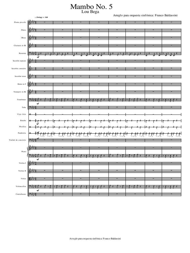 Arreglo Sinfónico de Mambo No. 5 | PDF