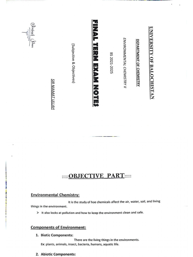 Environmental Notes | PDF