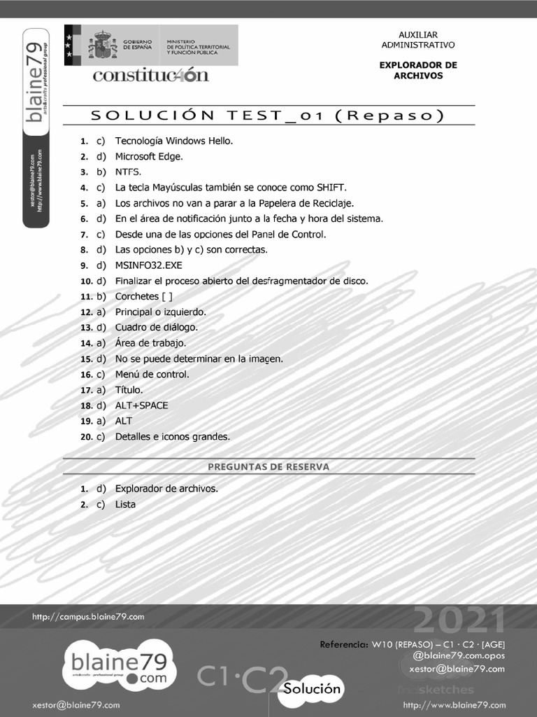 EXPLORADOR DE ARCHIVOS - TEST - 01 (Repaso) AGE - C1 C2 (20 Preguntas ...