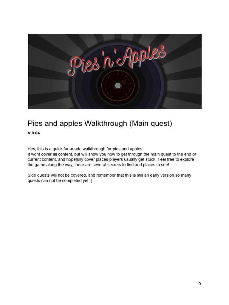 Pies and Apples Walkthrough Main Quest-Compressed | PDF