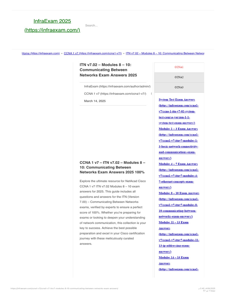 Communication Between Networks Exam | PDF | Internet Protocols | I Pv6