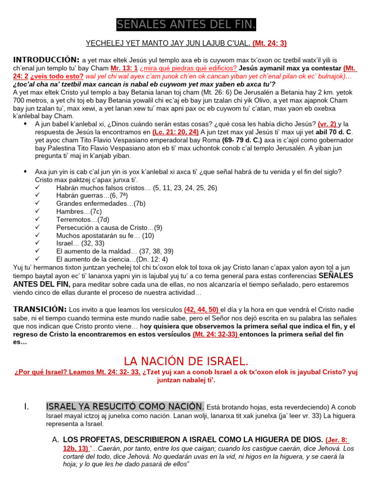 Señales del Fin y el Regreso de Cristo | PDF | Contenido bíblico