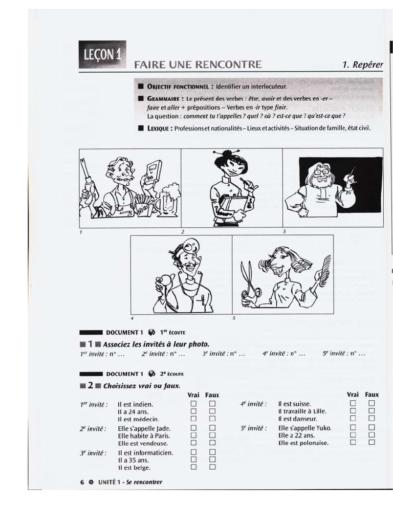 Compréhension Orale a1, A2-4 | PDF