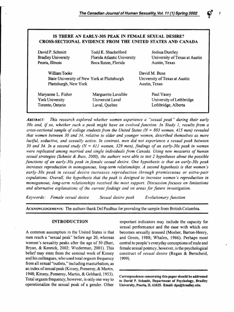 Sexual Peak in Female Desire | PDF