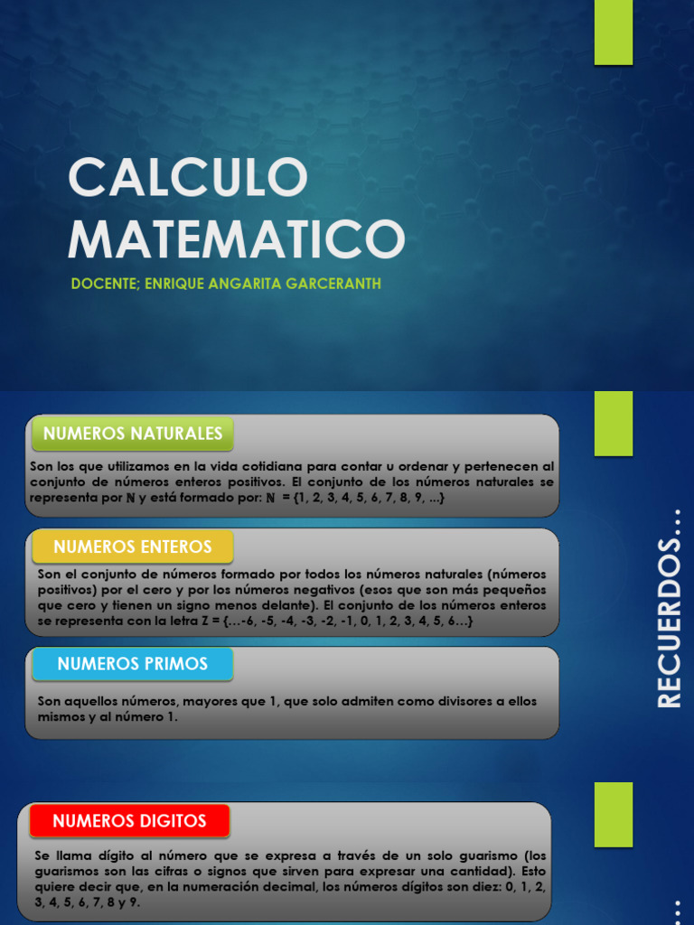 Conceptos Básicos de Números y Cálculo | PDF | Número natural ...