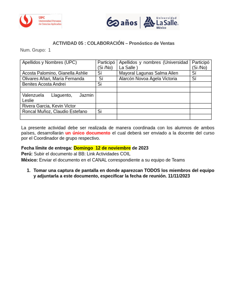 Sem 13 - Actv 6 - COIL Perú México 23.2 v1 | PDF | Negocios económicos | Business