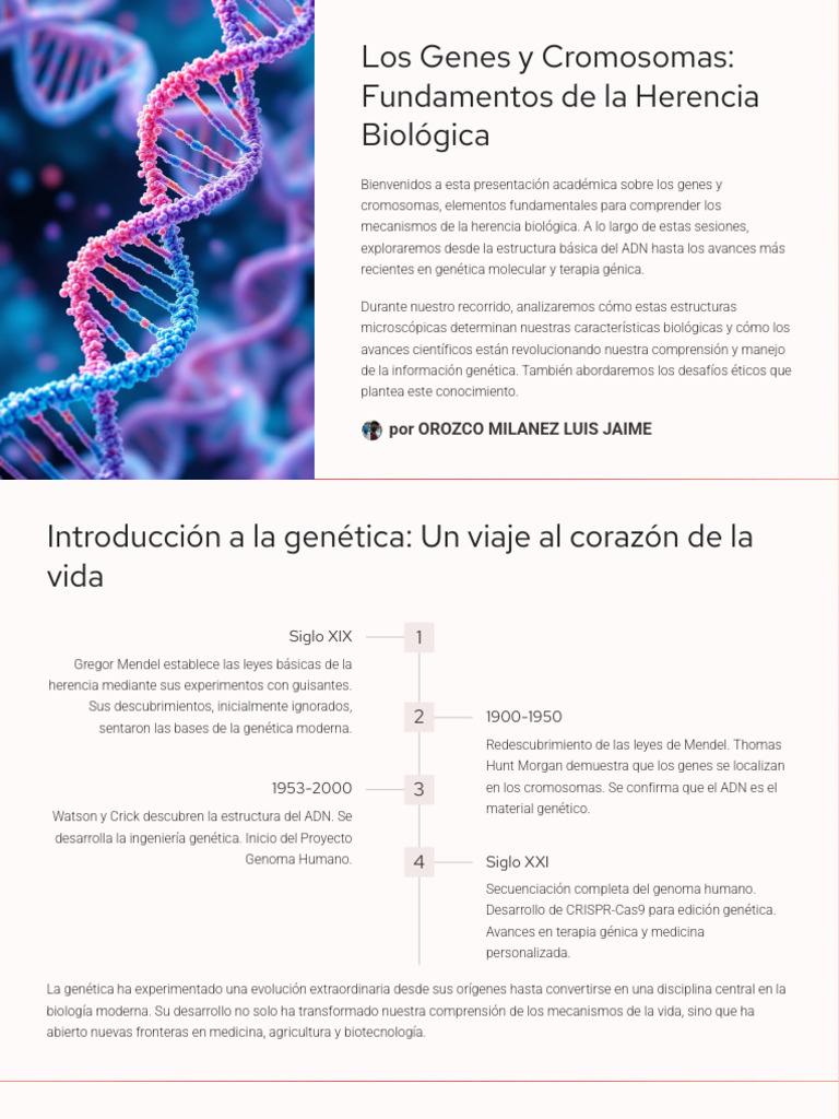 Los Genes y Cromosomas Fundamentos de La Herencia Biologica | PDF | Adn ...