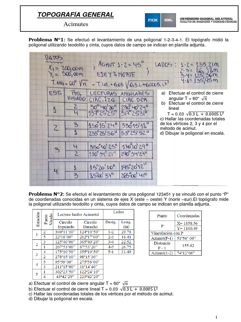6 - Acimutes | PDF | Azimut | Topografía