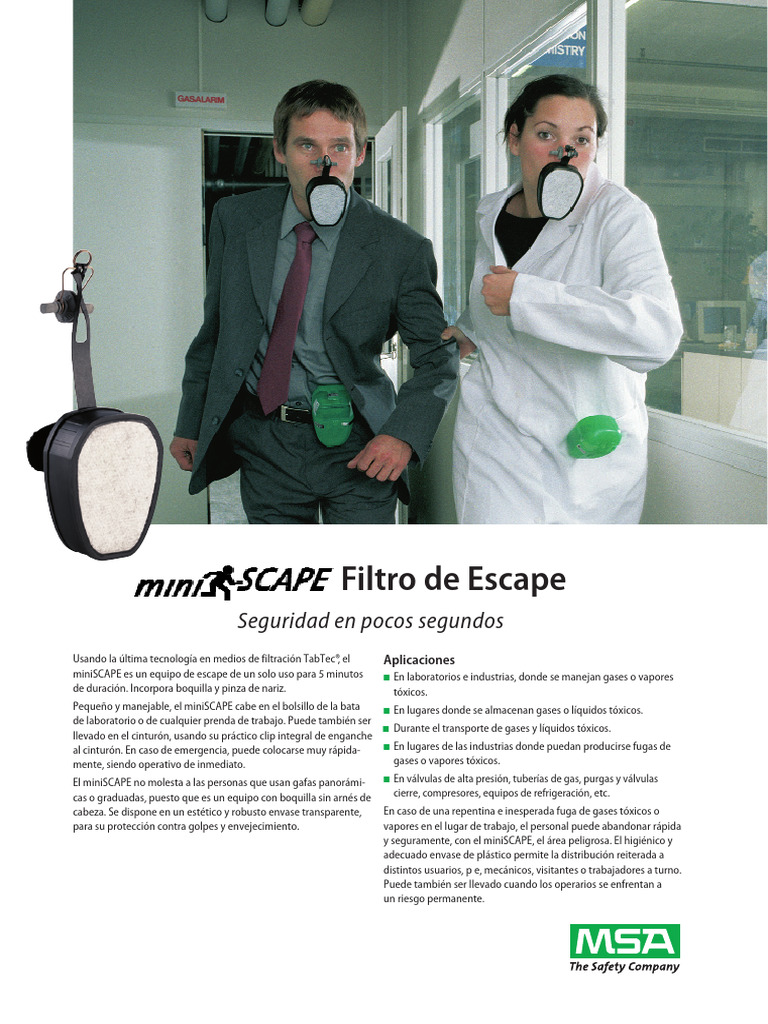 Ficha Proveedor Respirador Msa Miniscape 56747 | PDF | Laboratorios