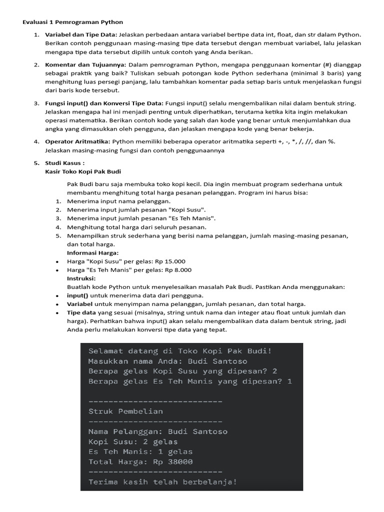 Tugas Pemrograman Python | PDF