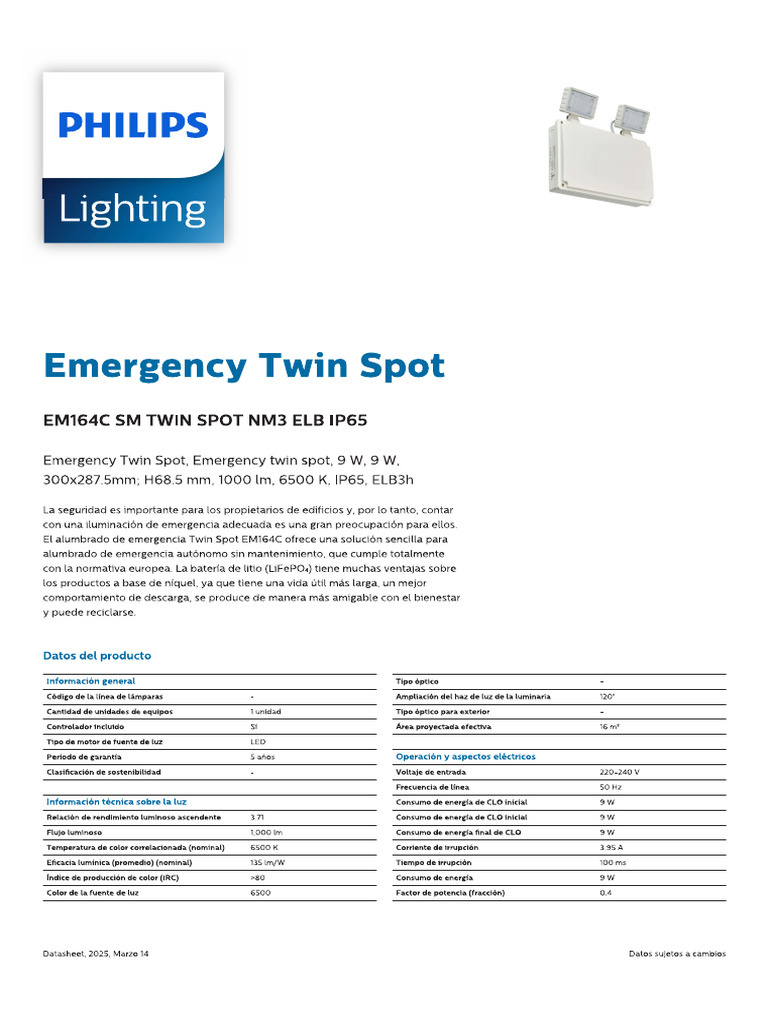 Em164c SM Twin Spot Nm3 Elb Ip65 | PDF