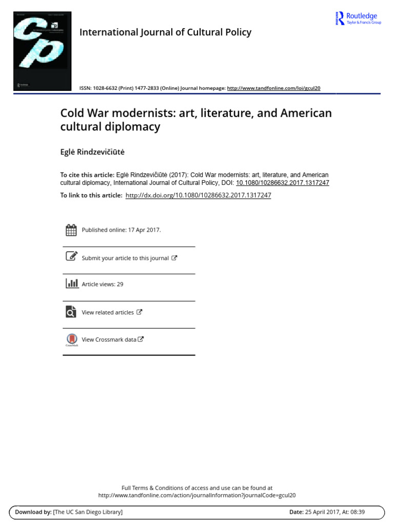 RINDZEVIČIŪTĖ - Cold War Modernists | PDF | Modernism | The United States