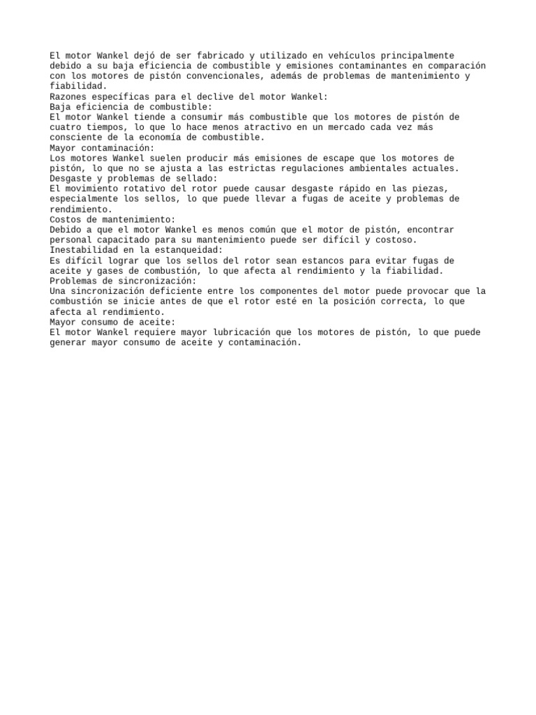 Porque Se Dejo de Fabricar y de Utilizar El Mor Wnaken en Los Autos ...