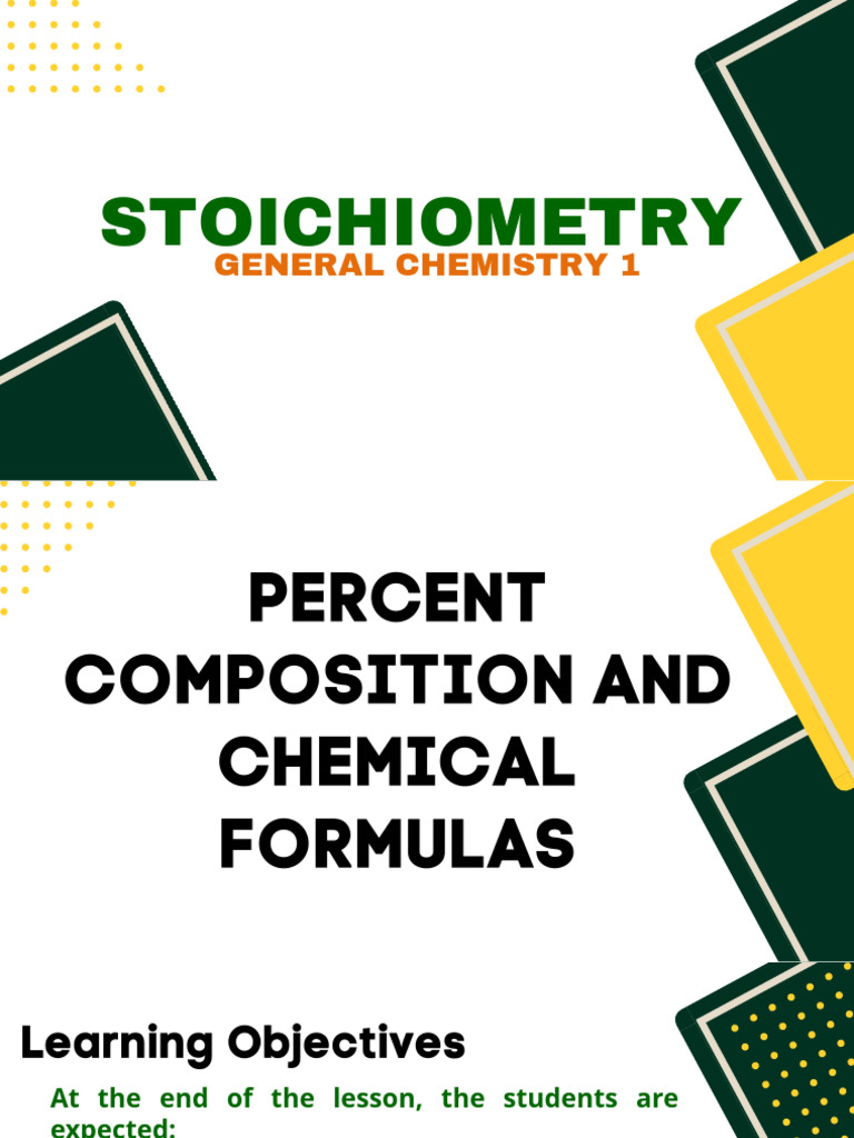 Stoichiometry Percentage Composition | PDF