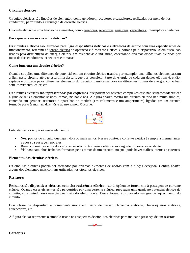 Guia Completo sobre Circuitos Elétricos | PDF | Rede elétrica ...