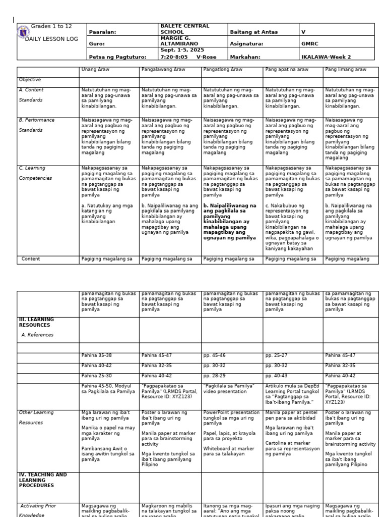 GMRC 5 - Math 5 - Math 6 - Q2 WEEK 2 | PDF