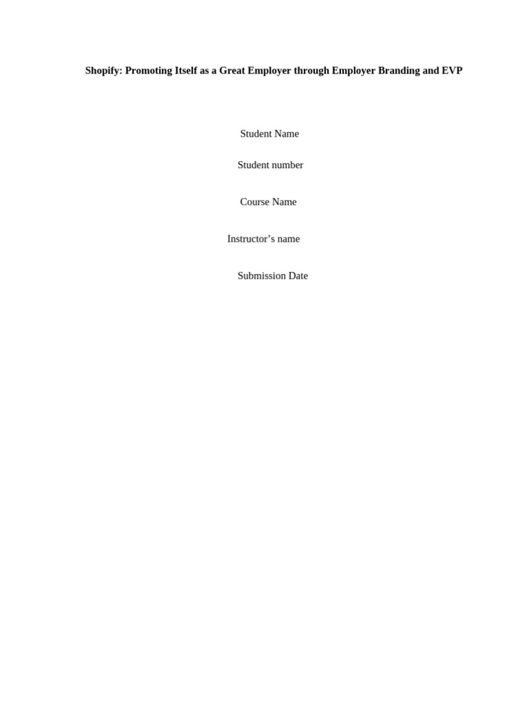 Shopify's Employee Value Proposition | PDF | Employee Retention ...