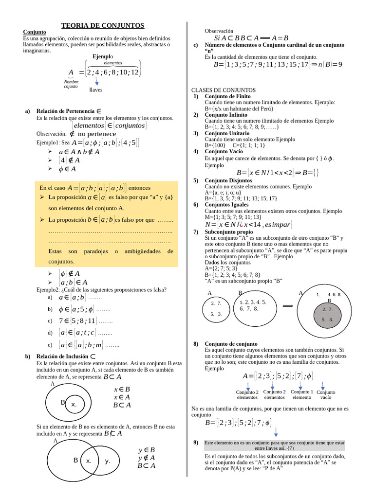Conjunto S | PDF | Conjunto (Matemáticas) | infinito