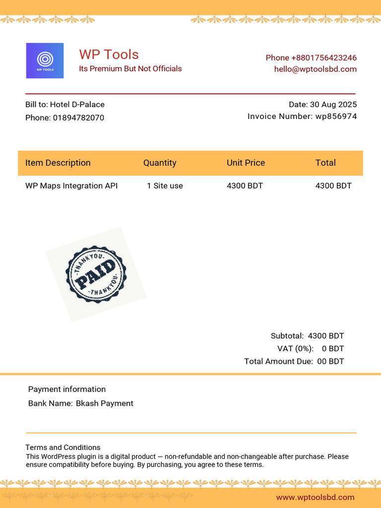 Map API Invoice | PDF