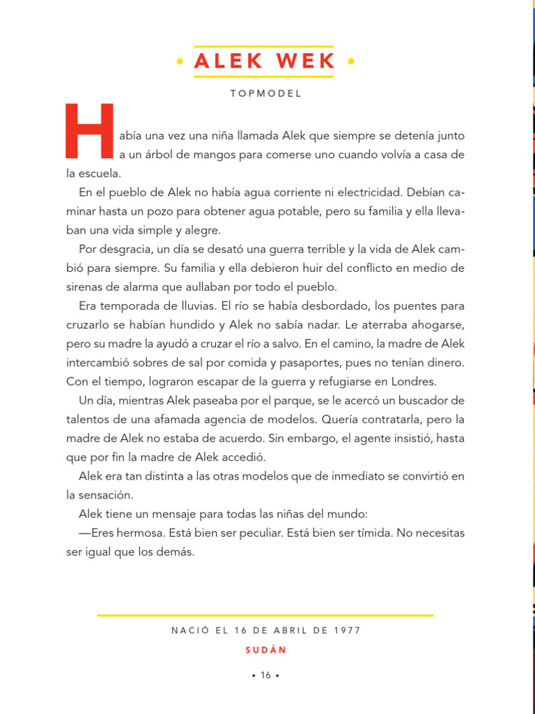 La historia inspiradora de Alek Wek | PDF