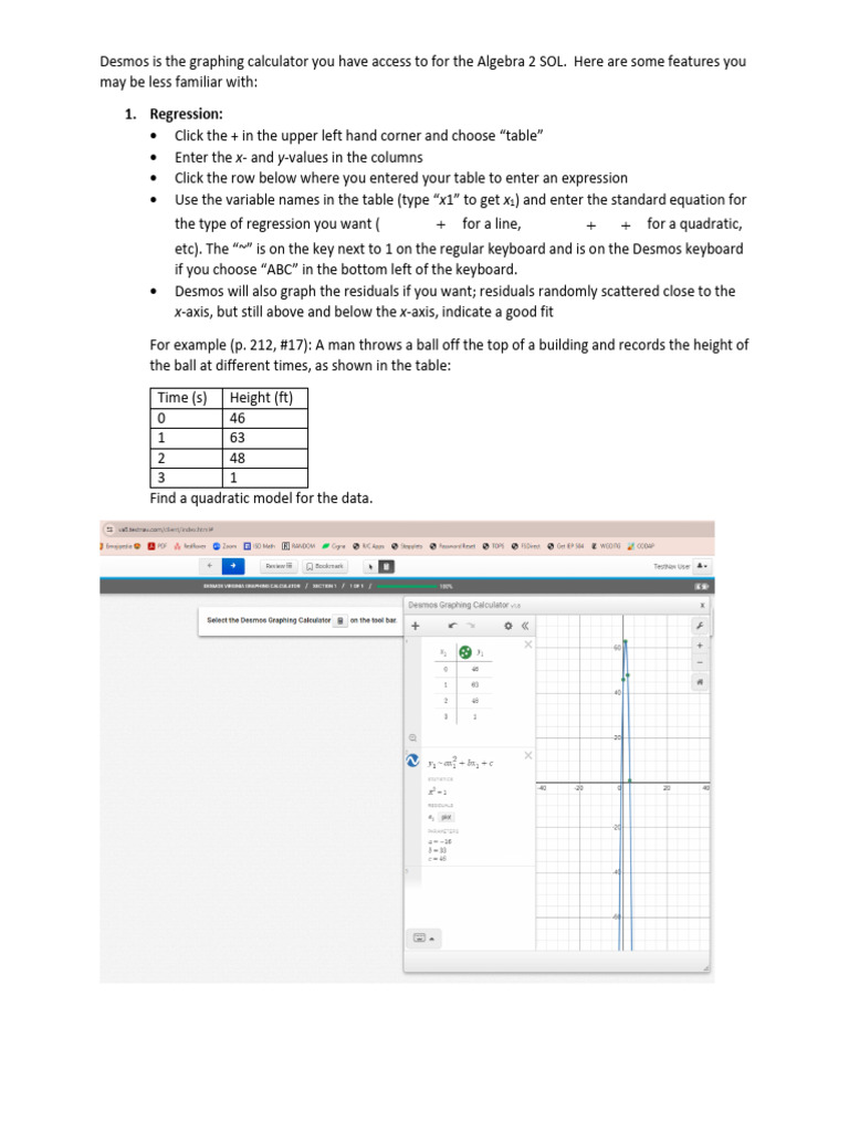 Using Desmos for Algebra 2 Functions | PDF | Logarithm | Normal ...